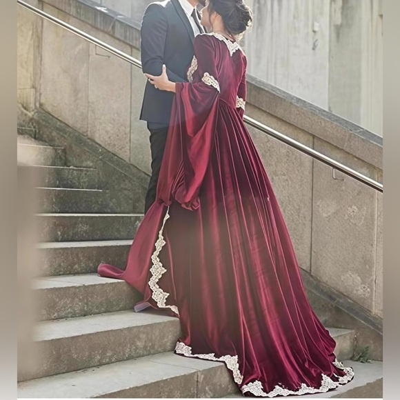 Dresses | Elegant Purple Lace Trim Gown | Poshmark